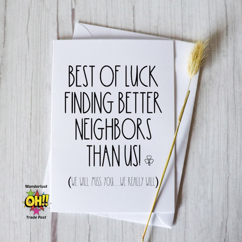 Goodbye Gift Card for Neighbor, Going Away Neighbor Card, Moving Away ...