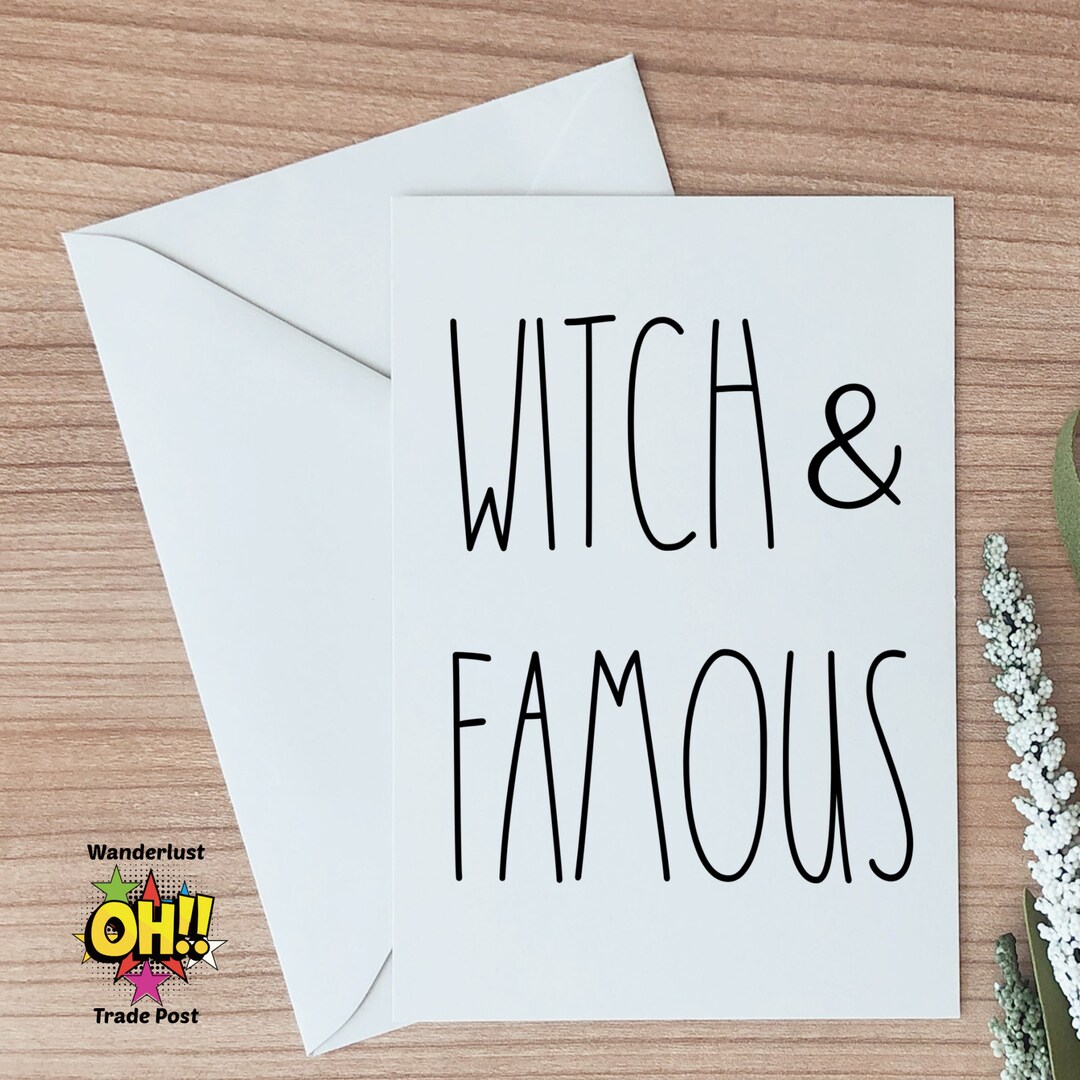 Witch Halloween Card Funny Halloween Card Greeting Card for - Etsy