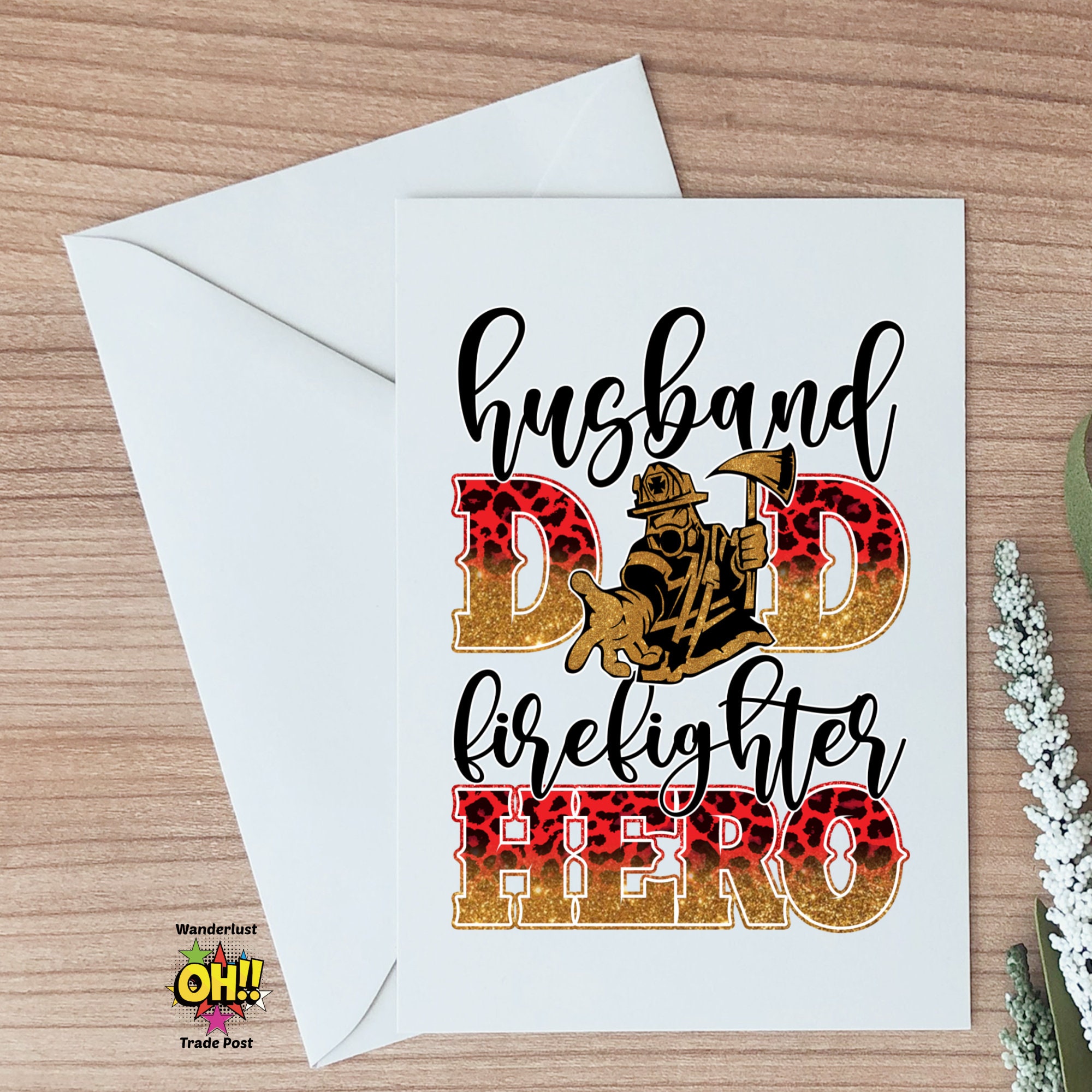 Firefighter Dad Birthday Card Fireman Gift Card Father's - Etsy