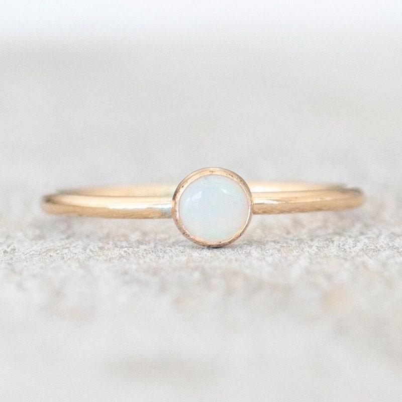 Thin Opal Ring - Etsy