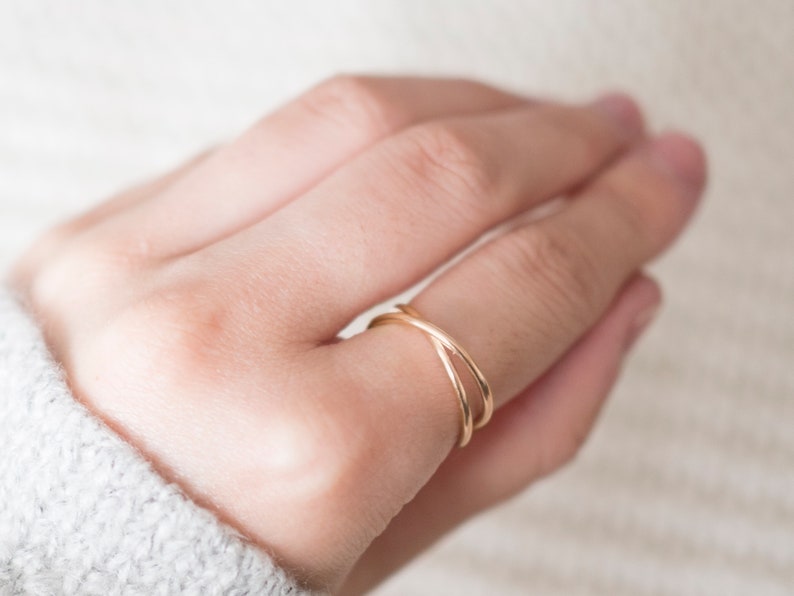 Gold Interlocking Rings Double Rings Intertwined Rings Gold - Etsy
