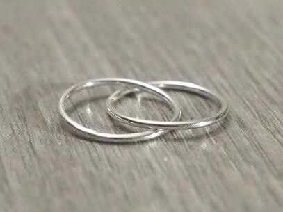 Sterling Silver Interlocking Rings, Double Intertwined Rings, Criss ...