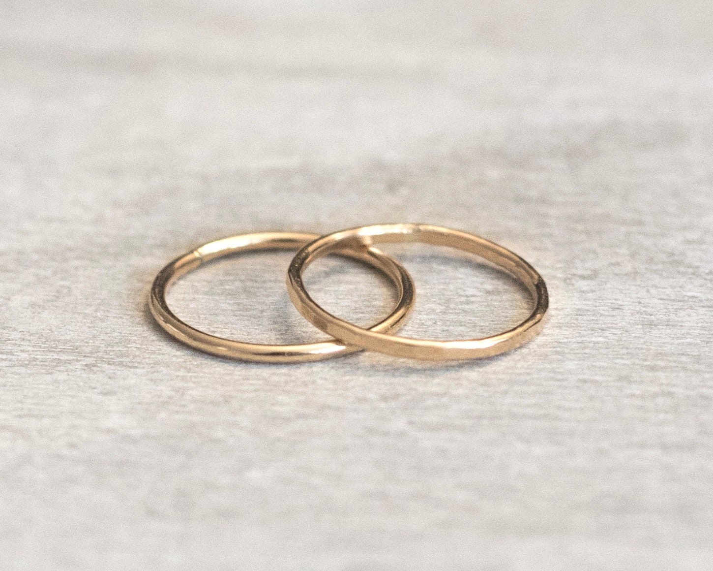 Thin Gold Filled Ring Set Delicate Gold Rings Dainty Gold - Etsy