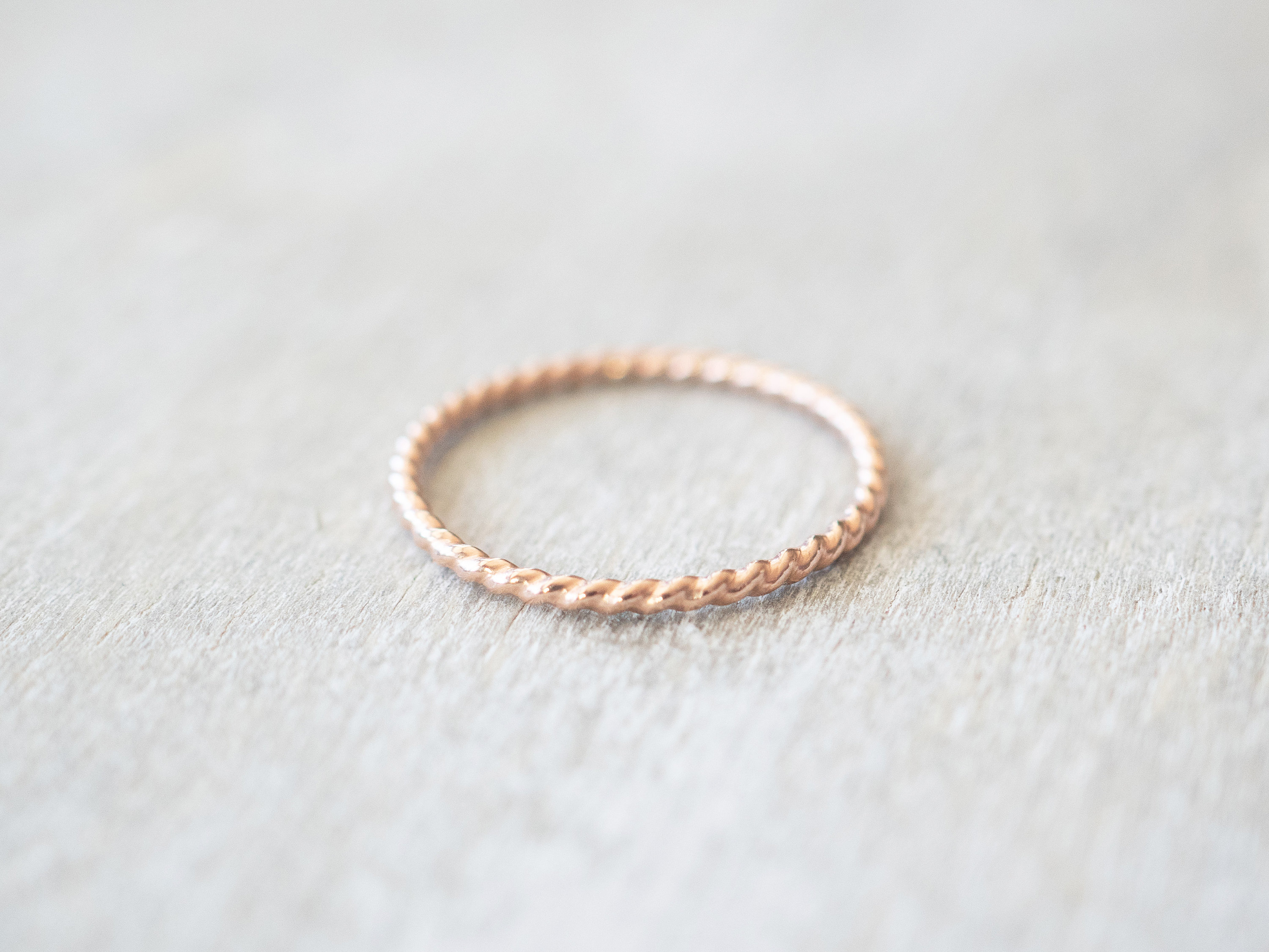 Thin Rose Gold Twist Ring Dainty Rose Gold Ring Rose Gold | Etsy