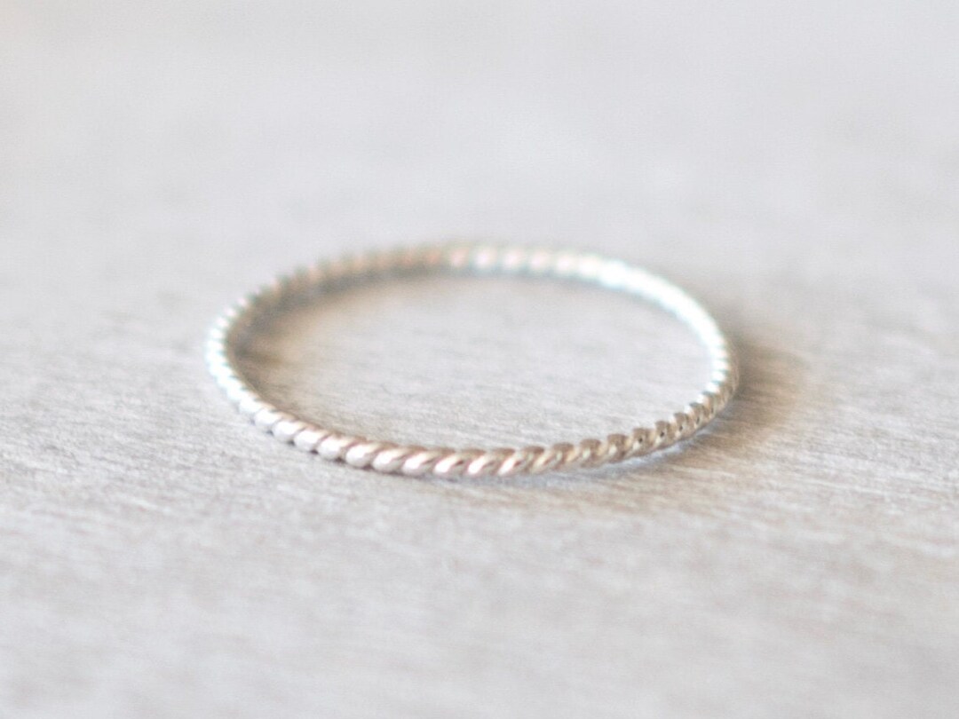 Super Thin Silver Twist Ring, Dainty Silver Ring, Silver Rope Ring ...
