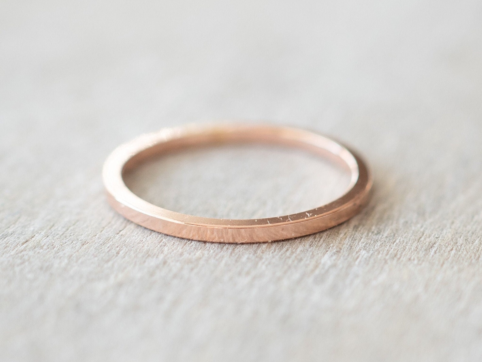 Thin Rose Gold Square Ring, Dainty Rose Gold Filled Ring, Thin Rose ...