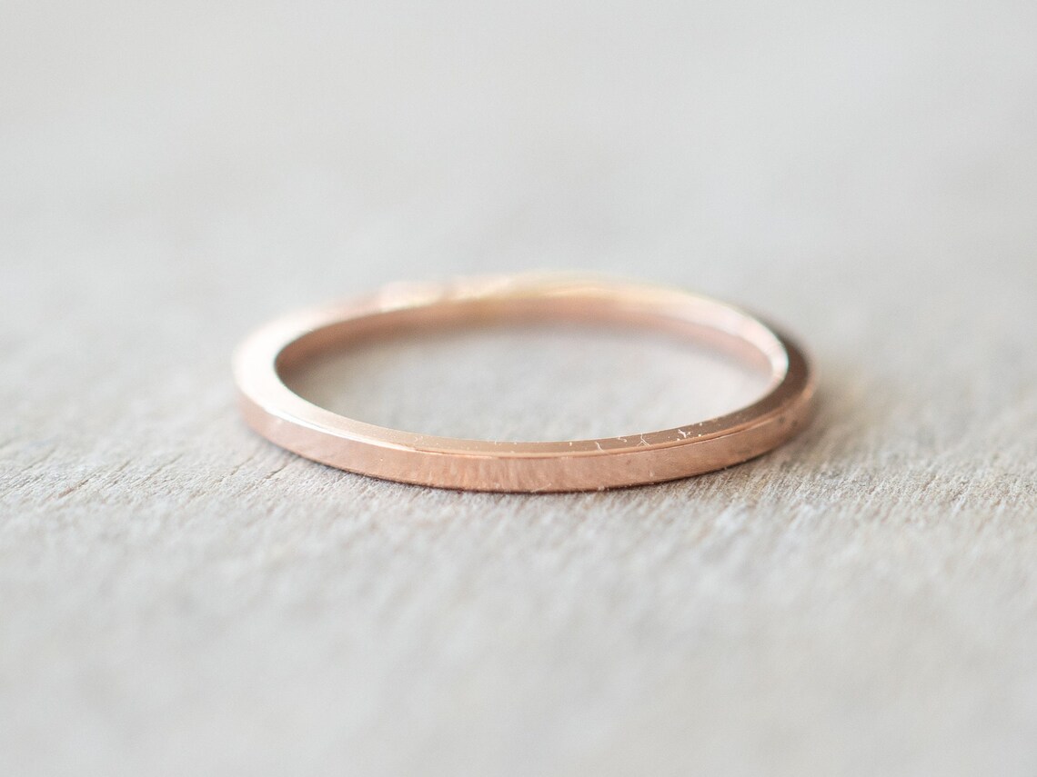 Thin Rose Gold Square Ring Dainty Rose Gold Filled Ring Thin - Etsy