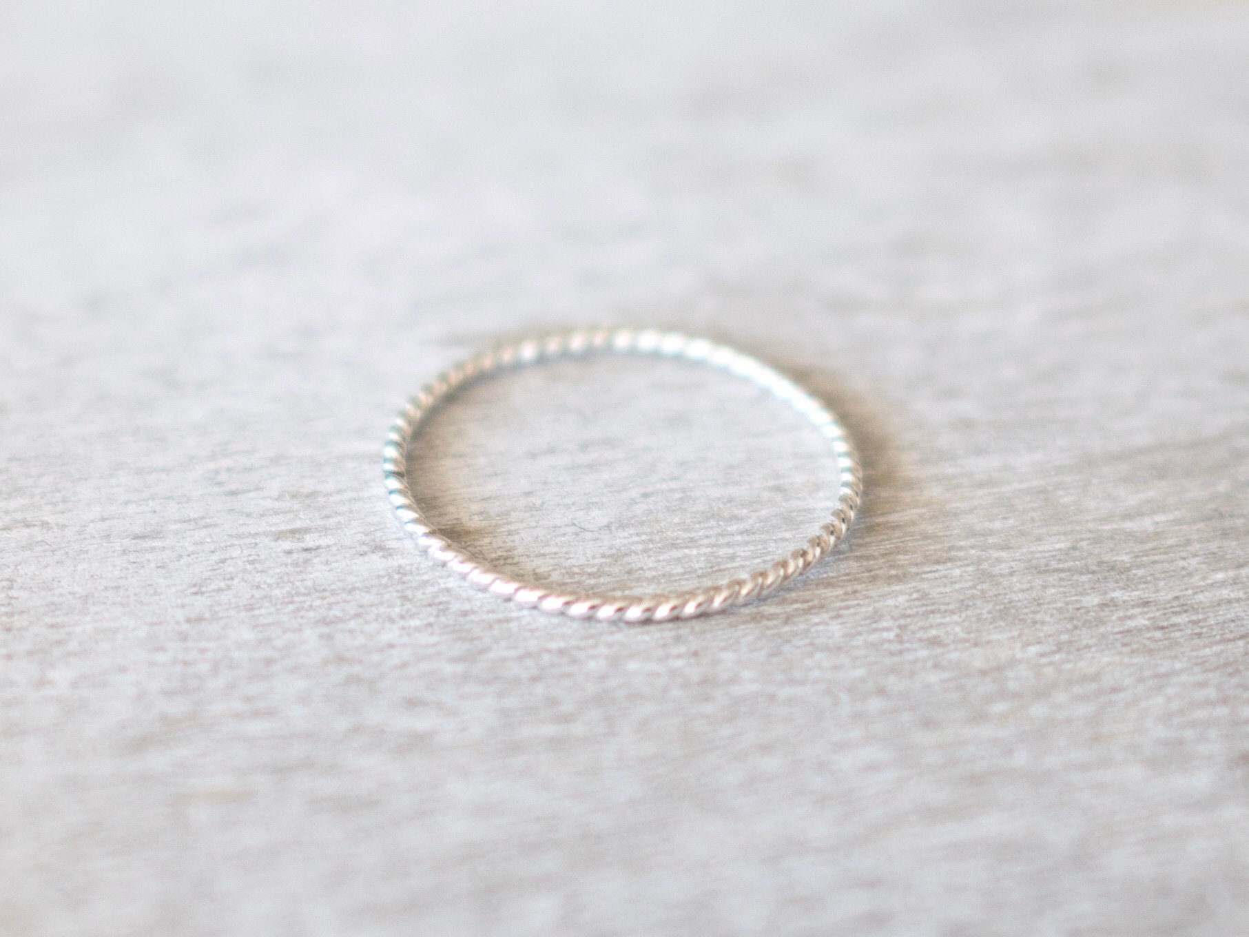 Super Thin Silver Twist Ring Dainty Silver Ring Silver Rope - Etsy