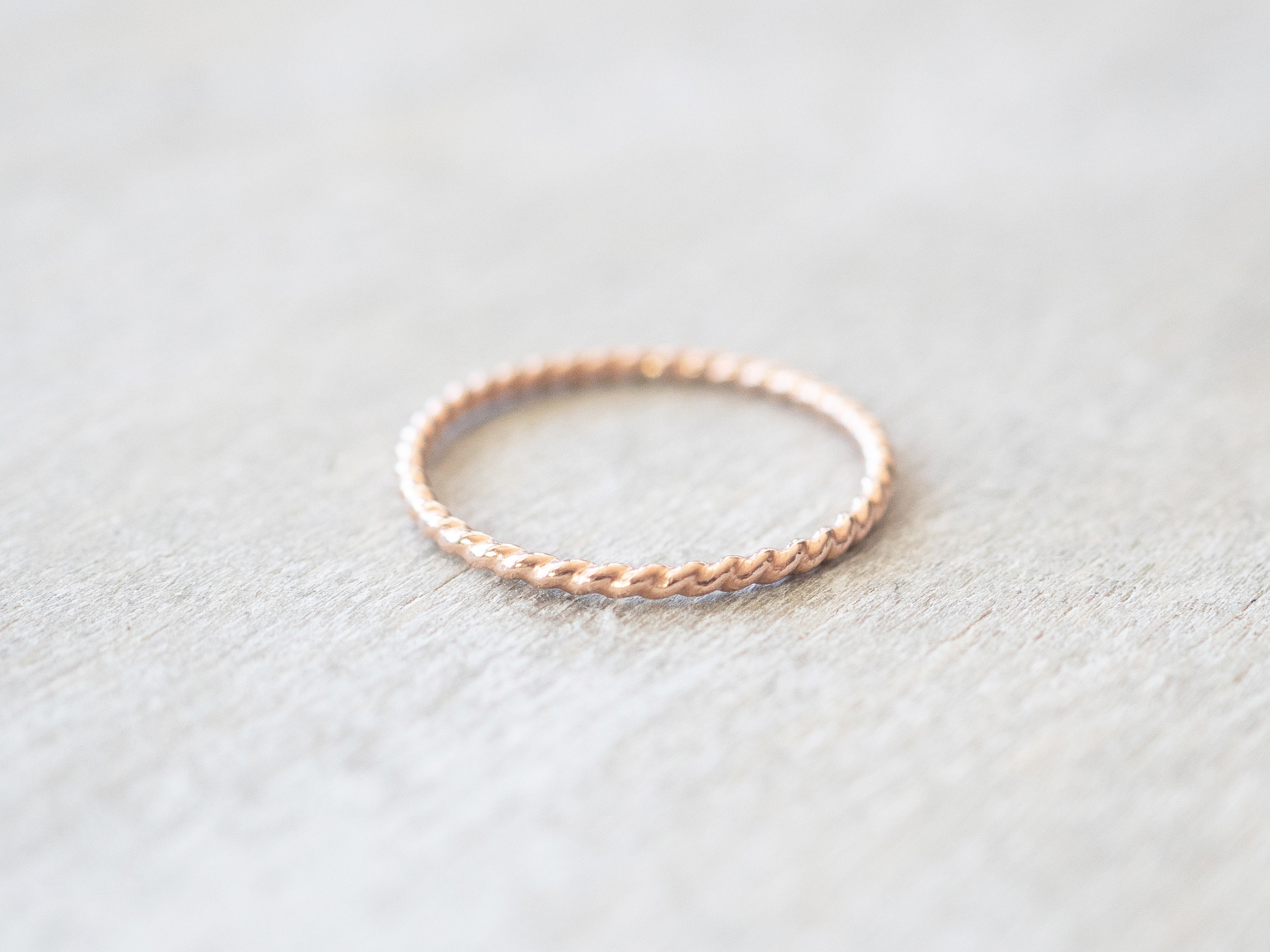 Thin Rose Gold Twist Ring Dainty Rose Gold Ring Rose Gold | Etsy