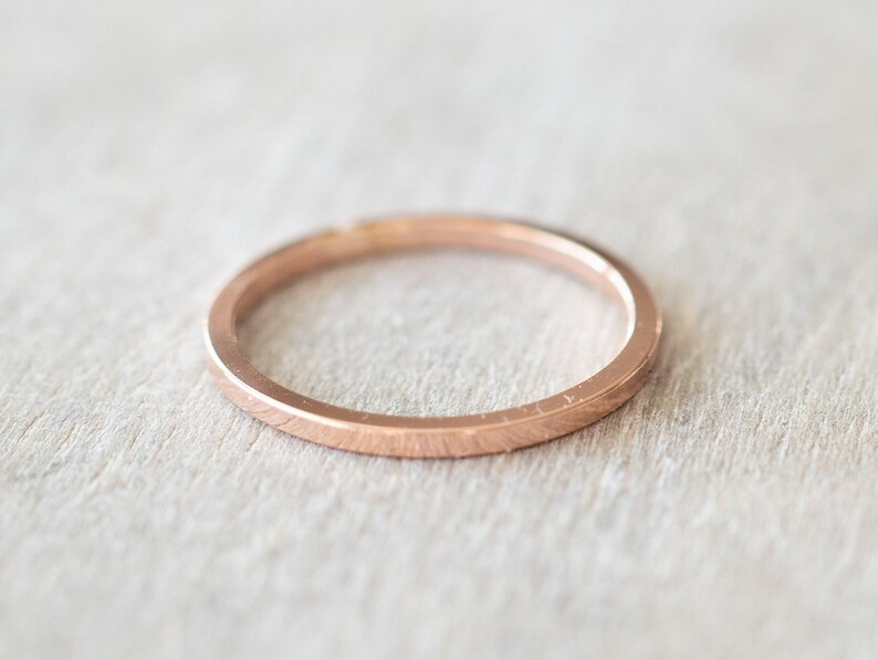 Thin Rose Gold Square Ring Dainty Rose Gold Filled Ring Thin - Etsy