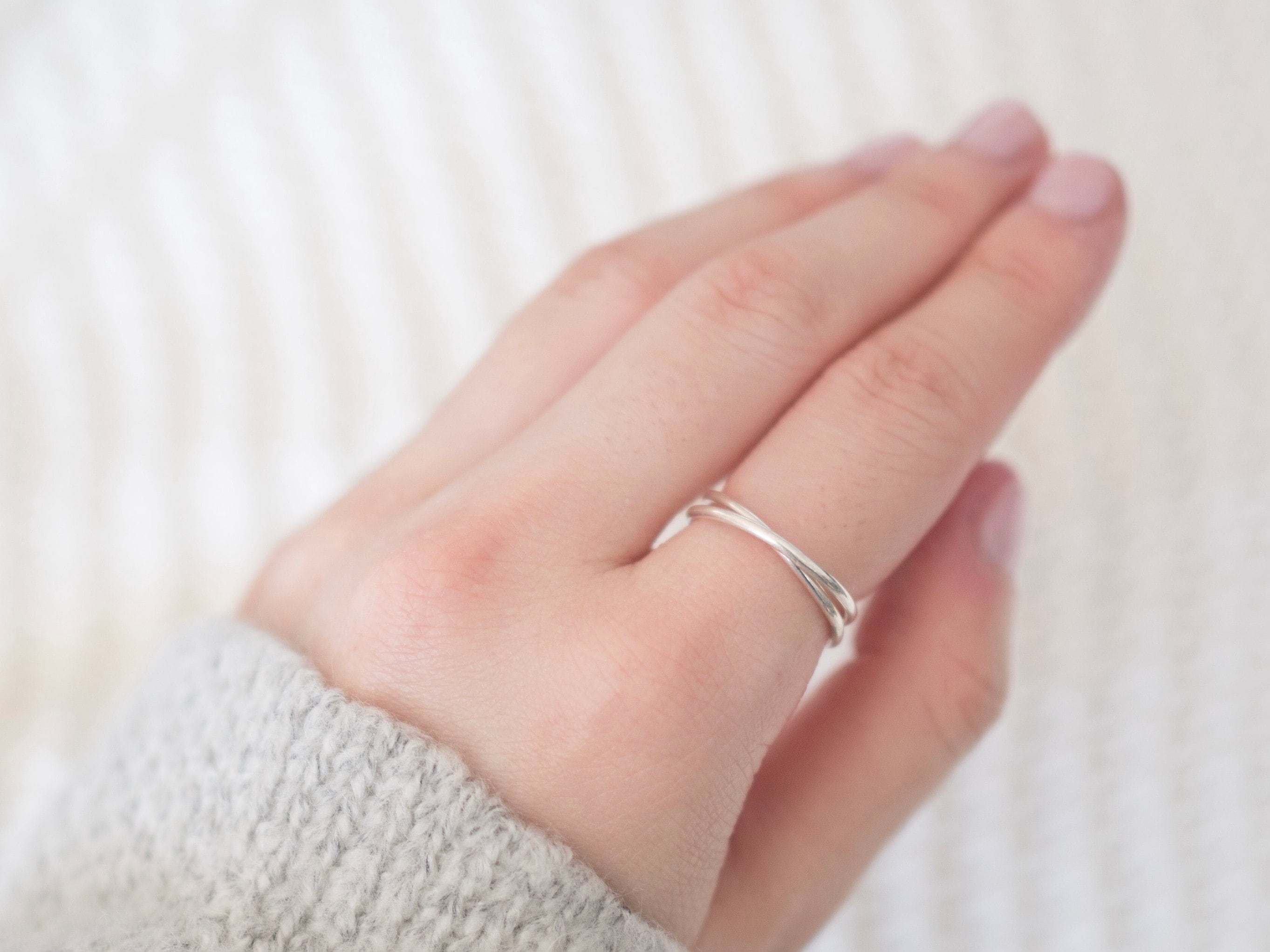 Sterling Silver Interlocking Rings, Double Intertwined Rings, Criss ...