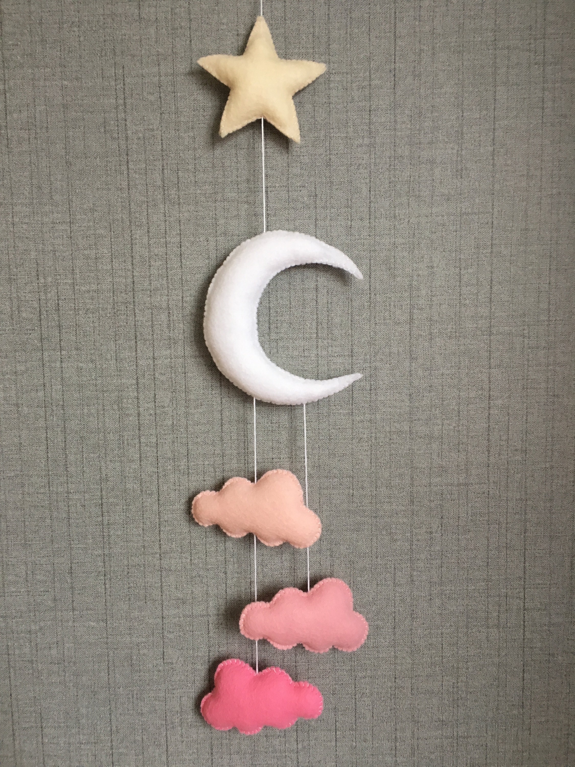 Sleep tight wall hanging crescent moon mobile moon and cloud | Etsy