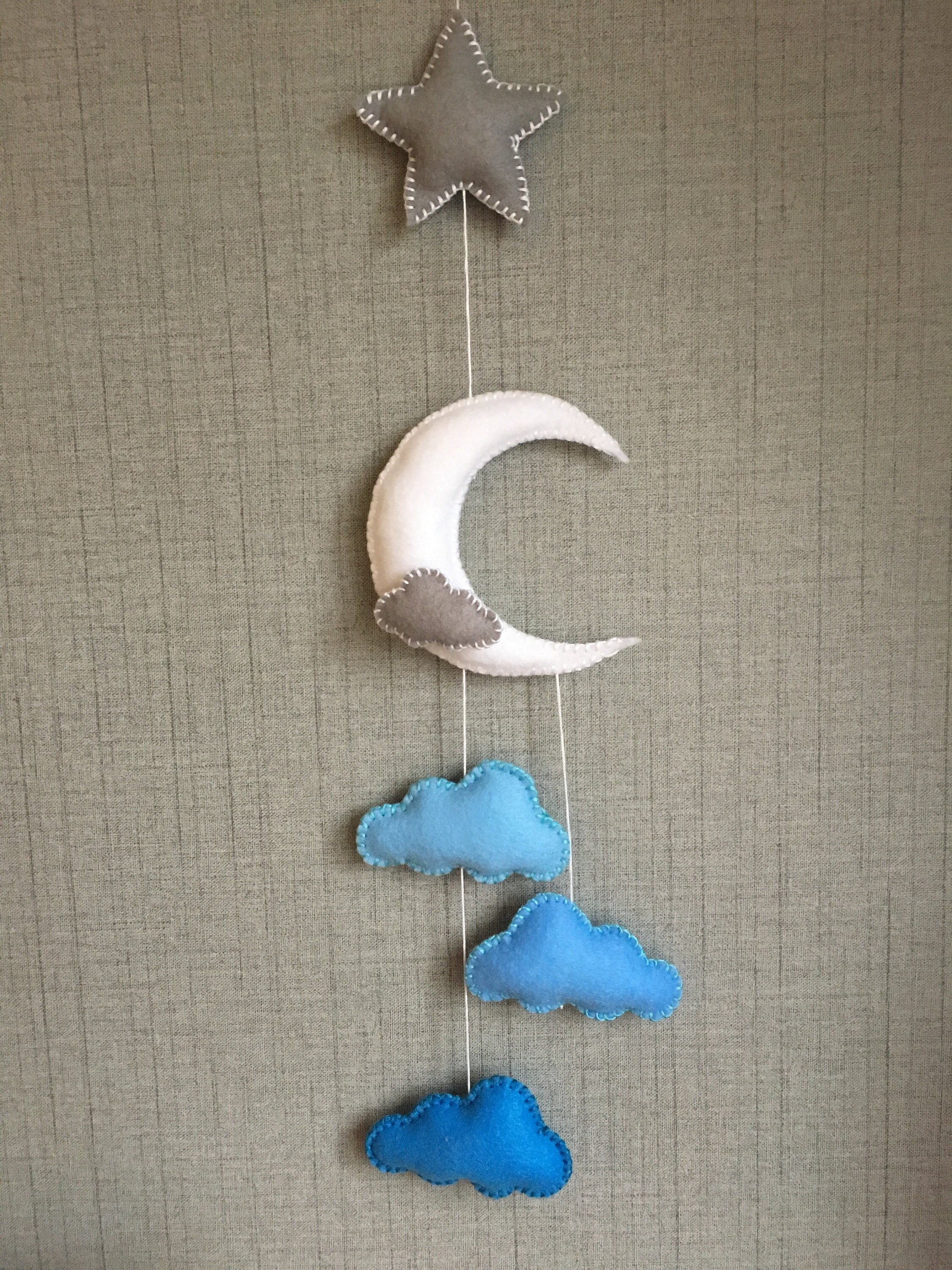 Sleep tight wall hanging crescent moon mobile moon and cloud | Etsy