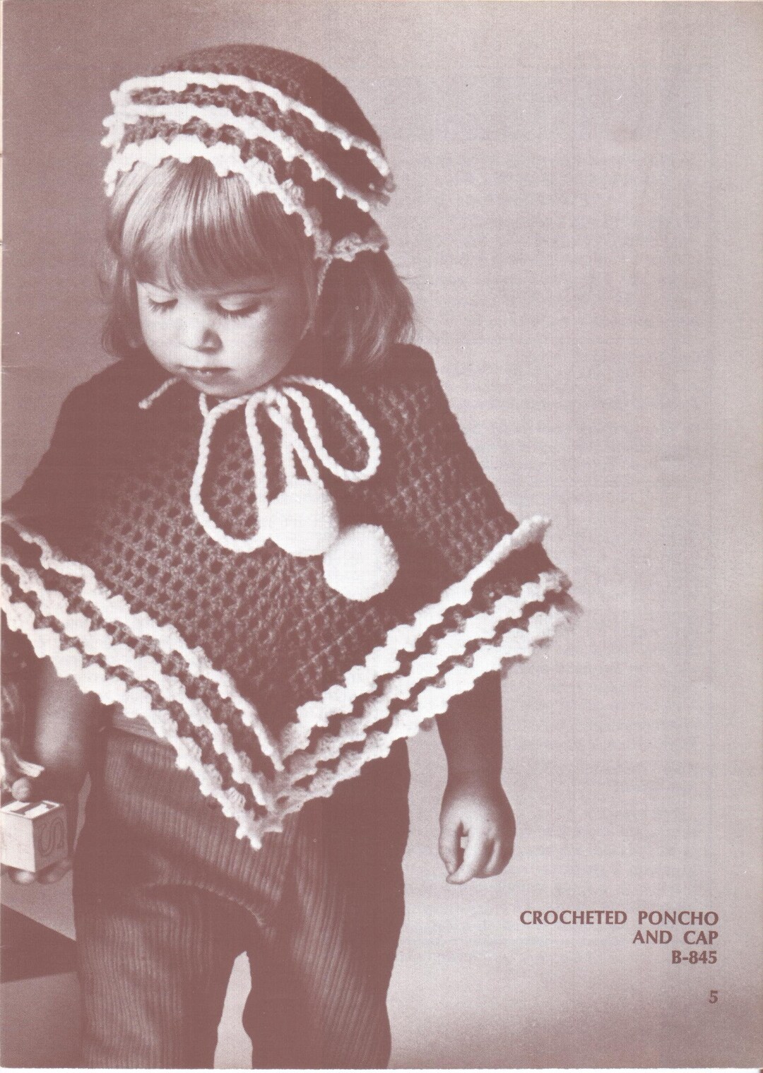 Crochet Poncho and Cap Pattern - Etsy
