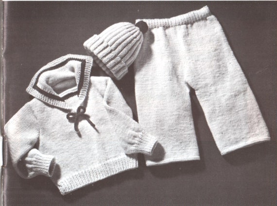 Knit Sailor Suit and Cap Pattern - Etsy
