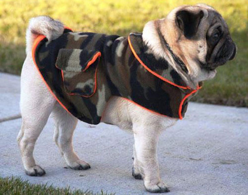 Pug Snuggly's Cargo Camo Fleece/winter Jacket - Etsy