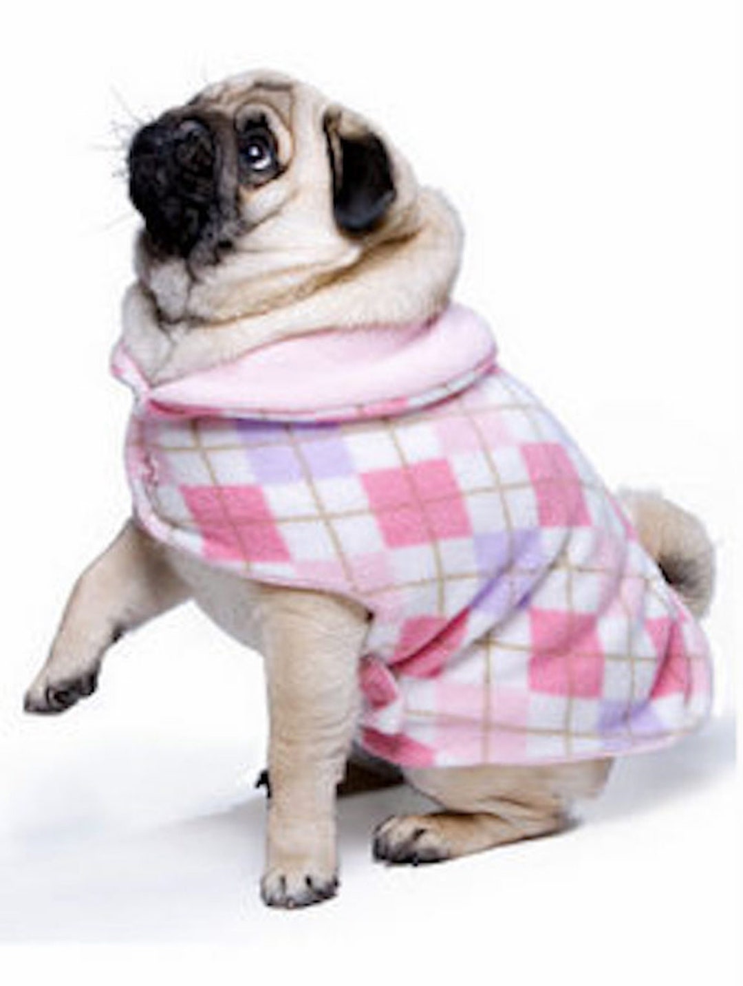 Fleece Jacket: Preppy Pink Argyle - Etsy