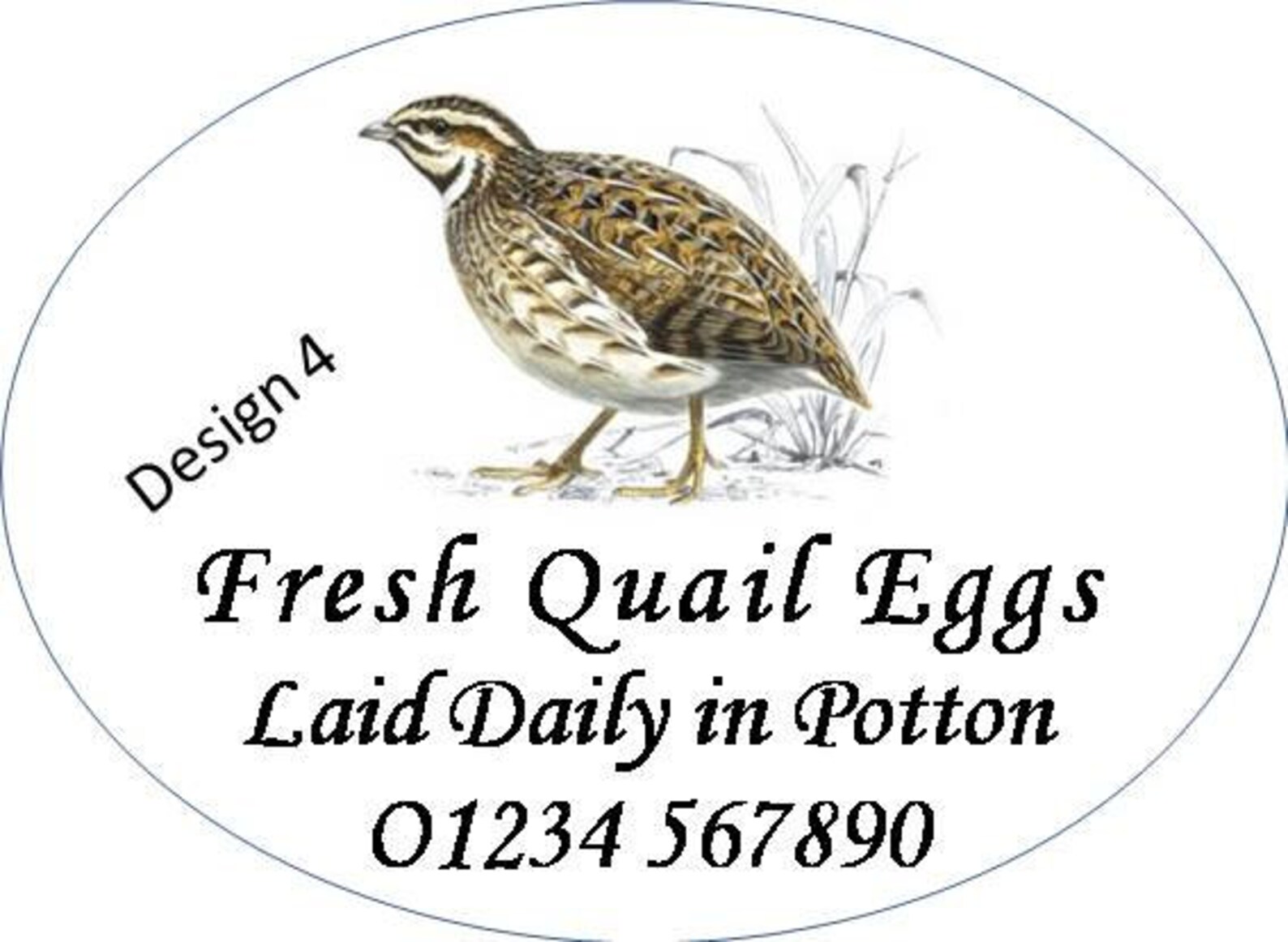 10 X Stylish Oval Quail Egg Box Labels 55x75mm Customised. - Etsy