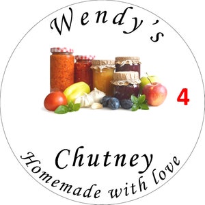 Customised Round Jam, Chutney, Preserve Labels. Generic Image Type ...
