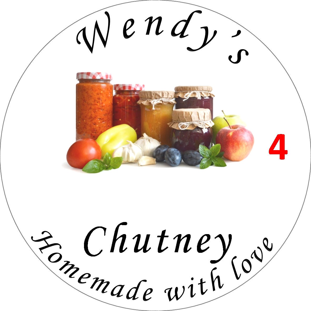 Customised Round Generic Image Type, Jam, Chutney, Preserve Labels ...
