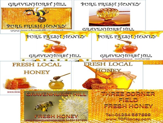 21 X Customised Honey Jar Labels Small 70mm X 38mm Choose | Etsy UK