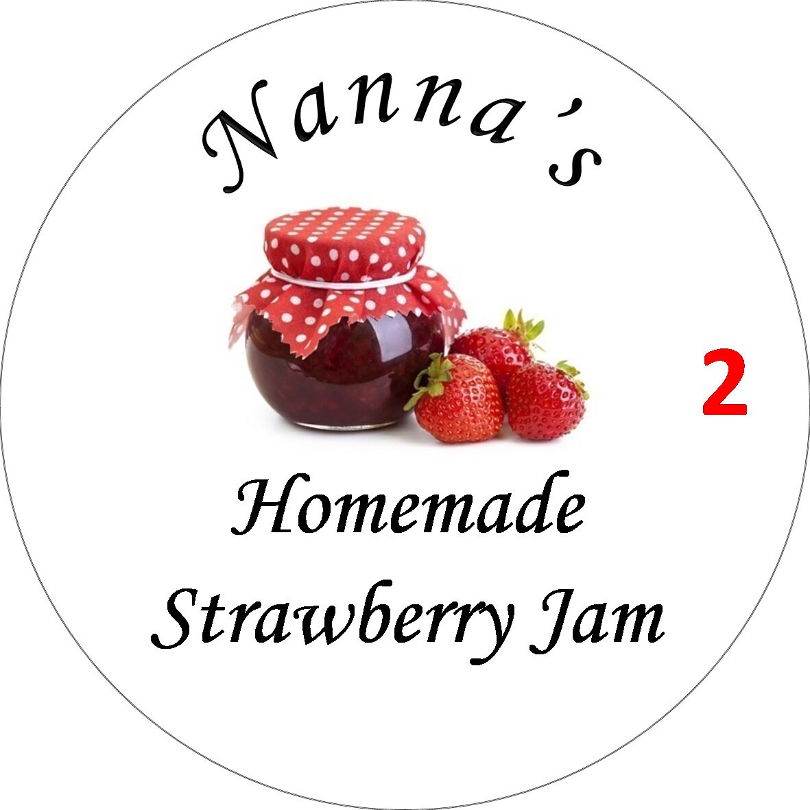 Customised Round Generic Image Type, Jam, Chutney, Preserve Labels ...
