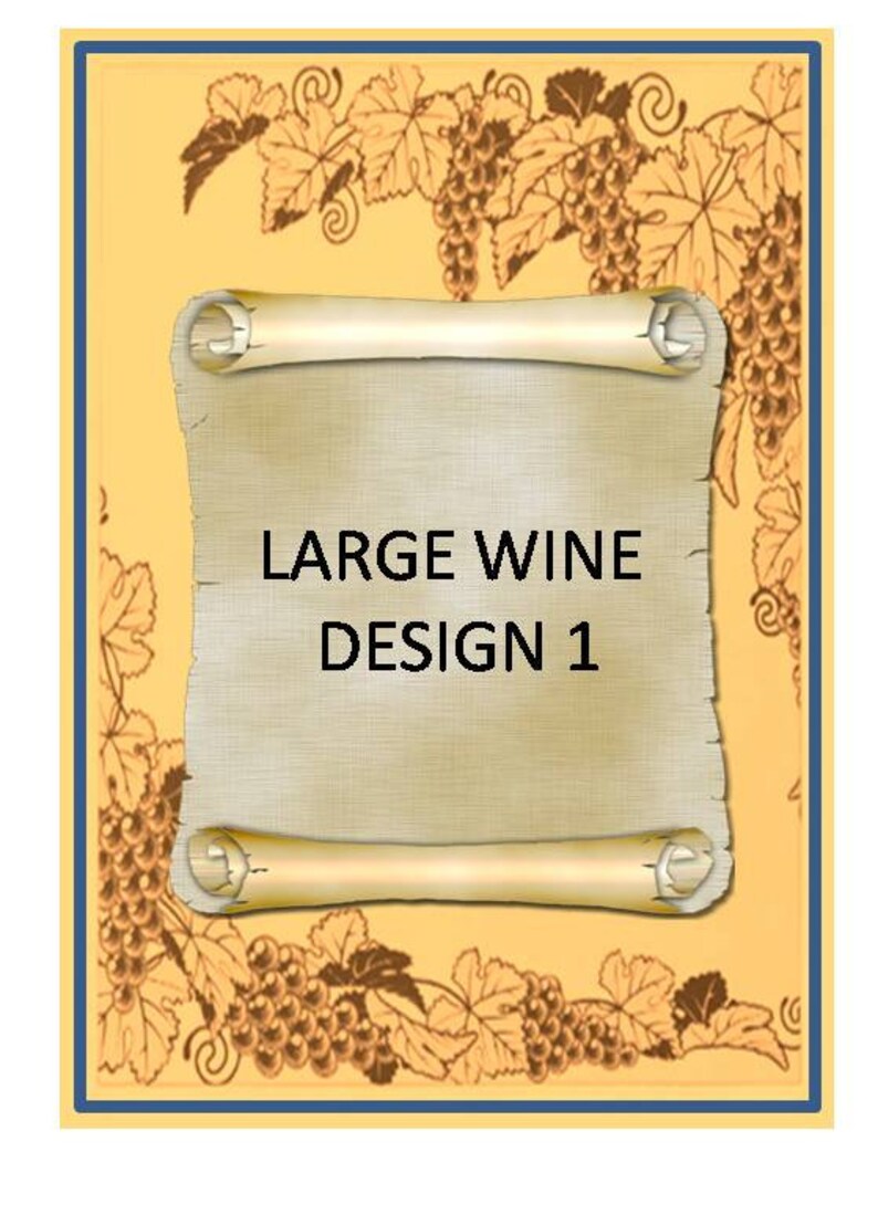 8 x Large Decorative Blank Wine Bottle Labels 105mm x 74mm | Etsy