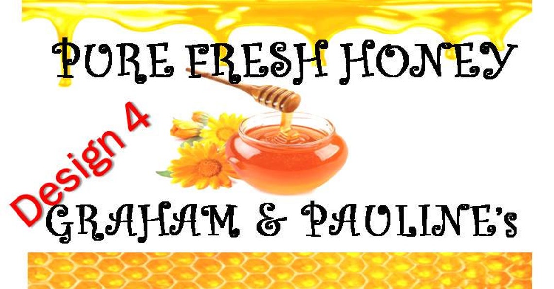 21 X Customised Honey Jar Labels Small 70mm X 38mm, Choose Your Picture ...