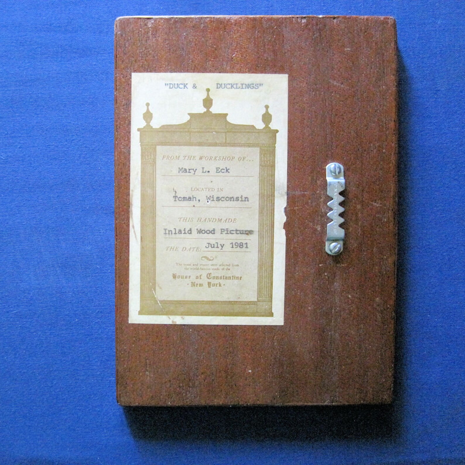 Inlaid Wood Picture by Mary L. Eck Duck and Ducklings 1981 - Etsy