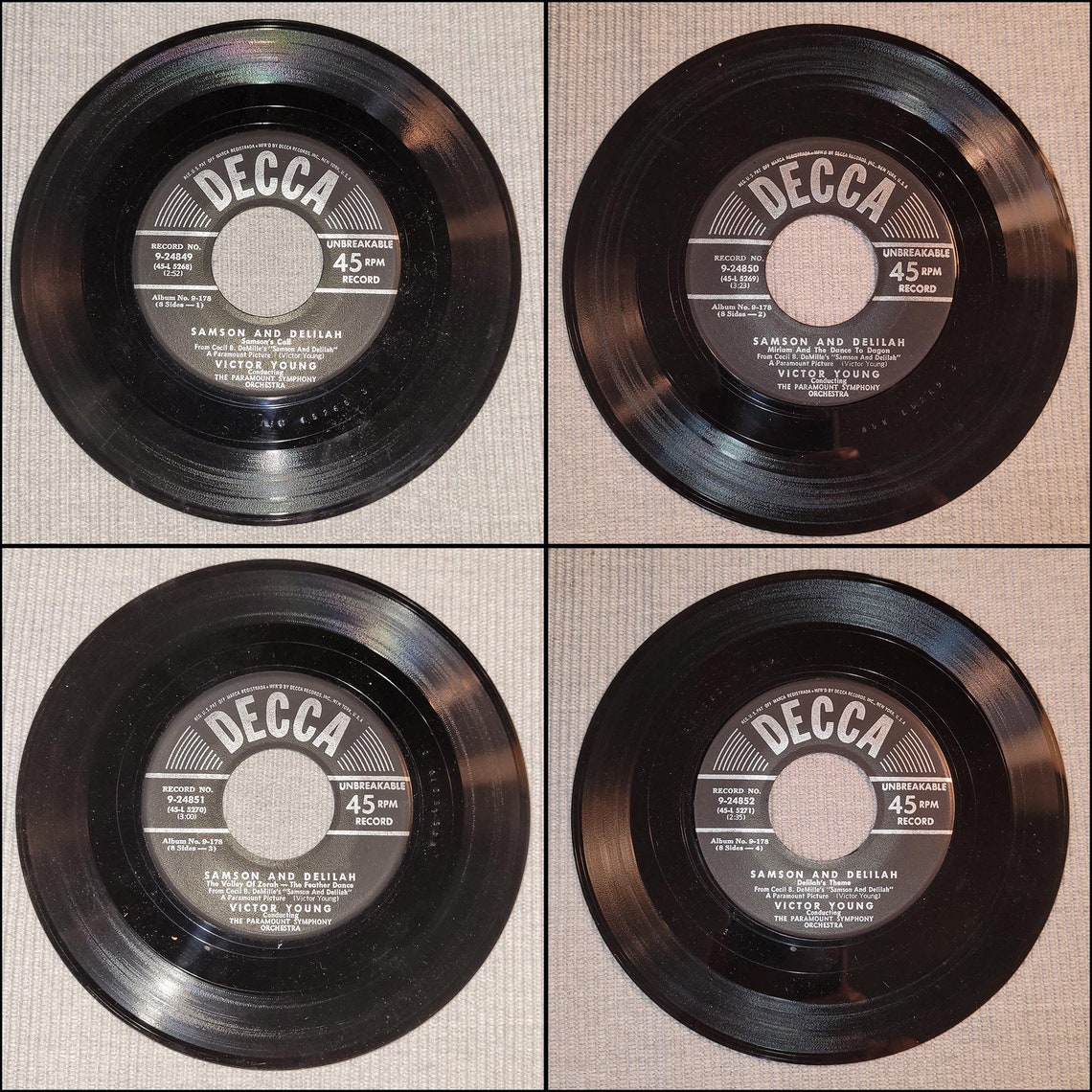 Vintage 45 RPM Record Album Collection Binder With 15 Records - Etsy