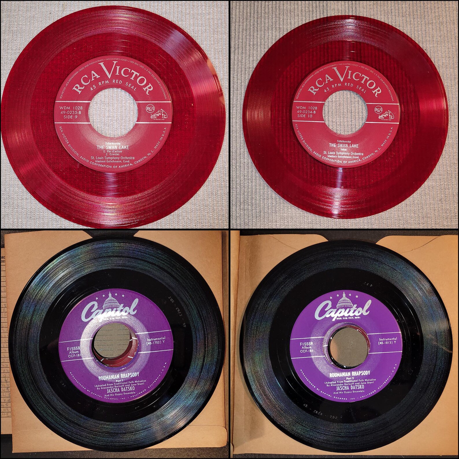 Vintage 45 RPM Record Album Collection Binder With 15 Records - Etsy