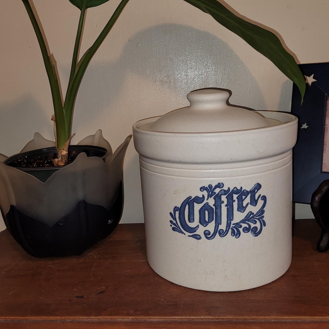 Pfaltzgraff Yorktowne Stoneware Crock Coffee Canister With Lid 1960s ...