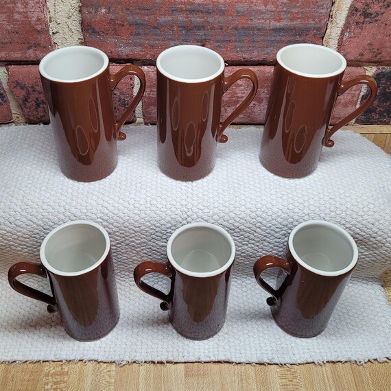 Set of Six HALL Espresso Cups in Brown 1268 Made in USA | Etsy