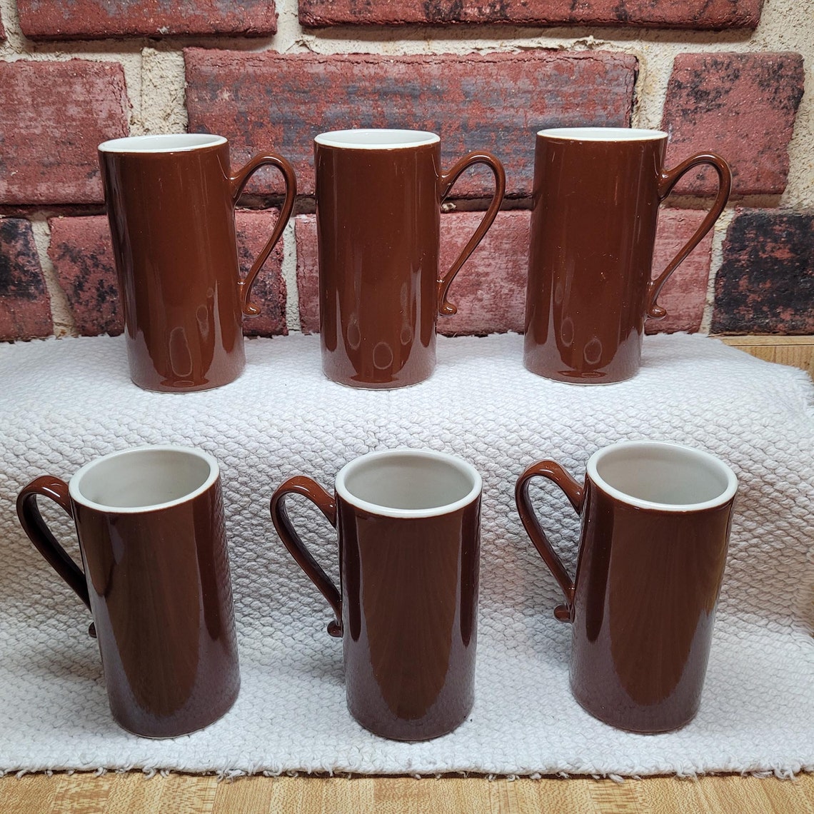 Set of Six HALL Espresso Cups in Brown 1268 Made in USA | Etsy