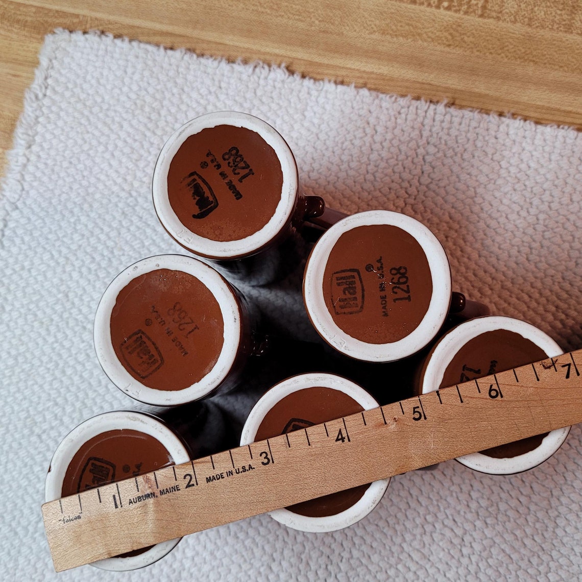 Set of Six HALL Espresso Cups in Brown 1268 Made in USA | Etsy