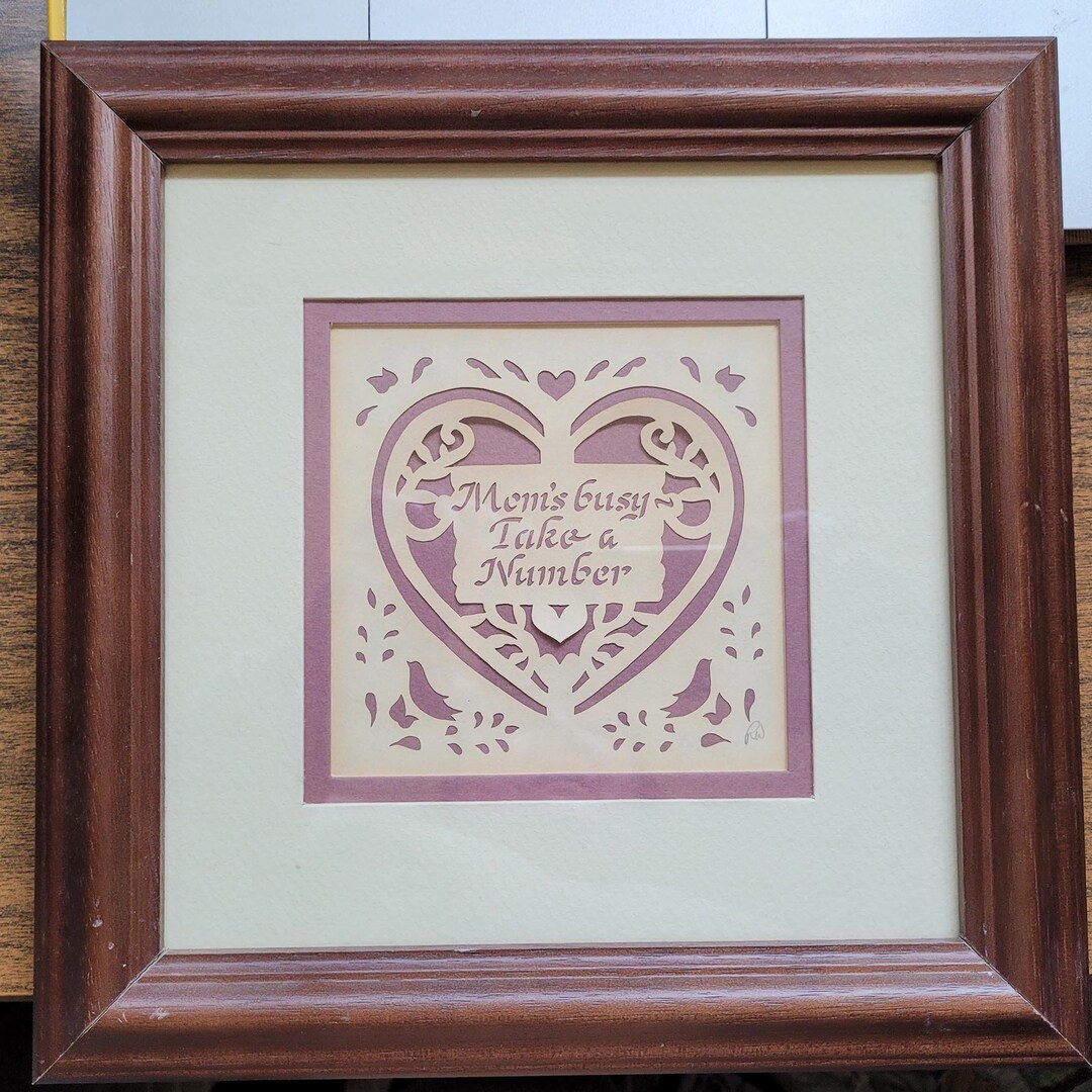 Framed Scissor Cut or Scherenschnitte Artwork Initialled by Artists ...