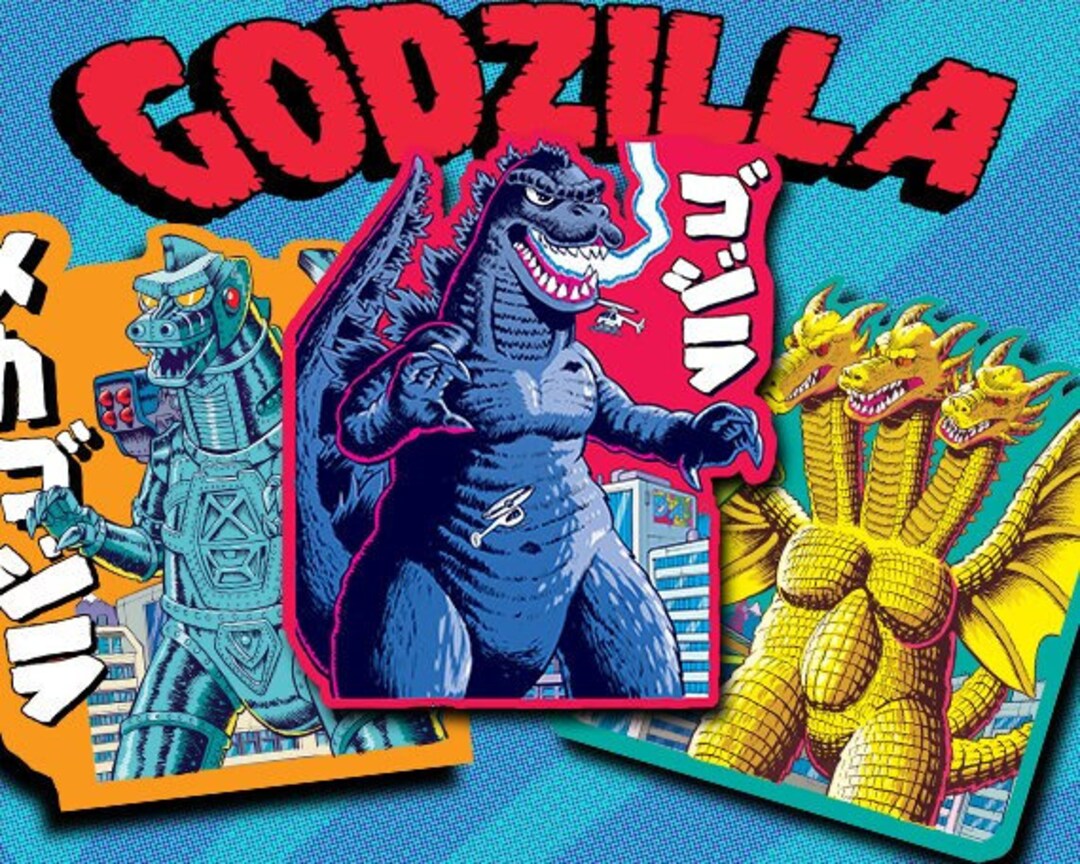 Godzilla Stickers: Godzilla, Ghidorah, Mechagodzilla - Etsy