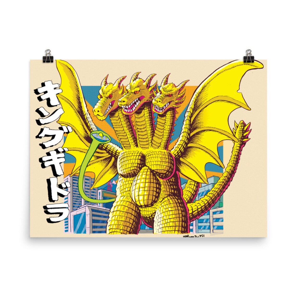 King Ghidorah Print (matte Finish) - Etsy