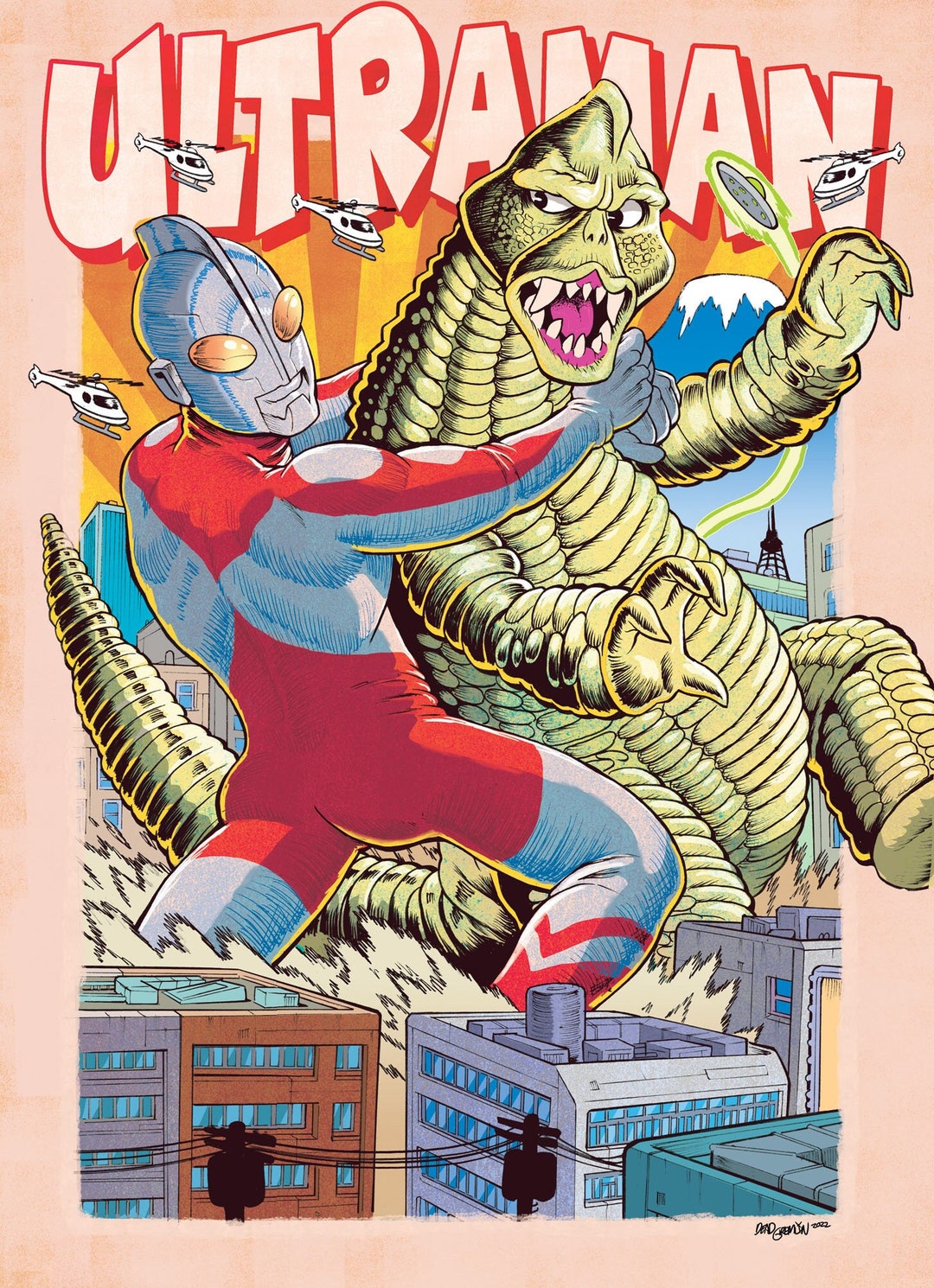 Ultraman V Red King Poster | Wall Art Decor - Etsy