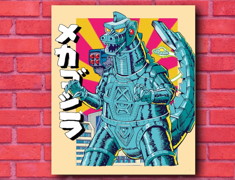 Mechagodzilla Poster | 12x18in Kaiju Wall Art Japanese Monster Print ...