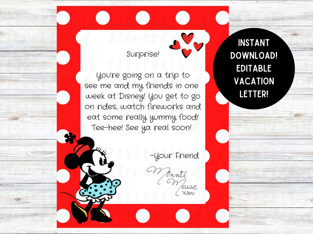Surprise Trip Letter Instant Download Editable Canva - Etsy