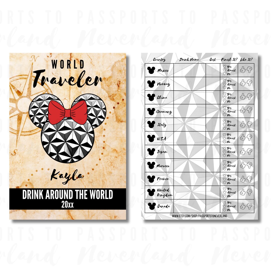 EPCOT Drink or Snack Around the World Passport World Traveler Edition ...