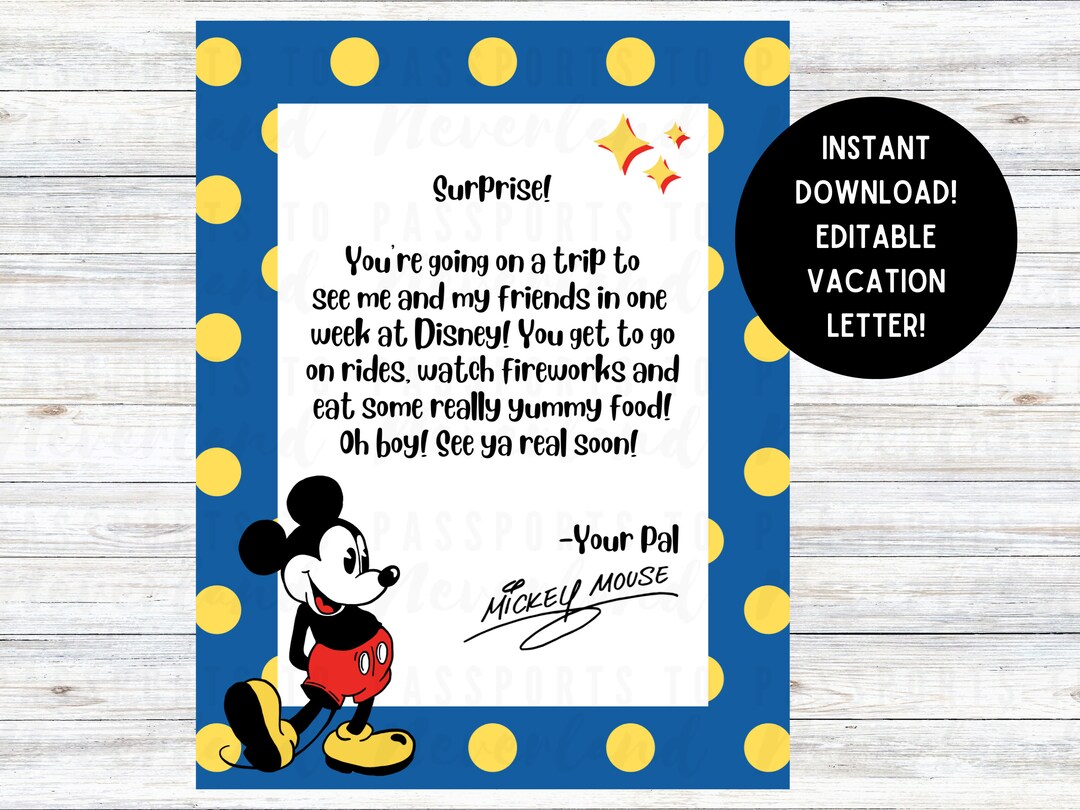 Surprise Trip Letter Instant Download Editable Canva - Etsy