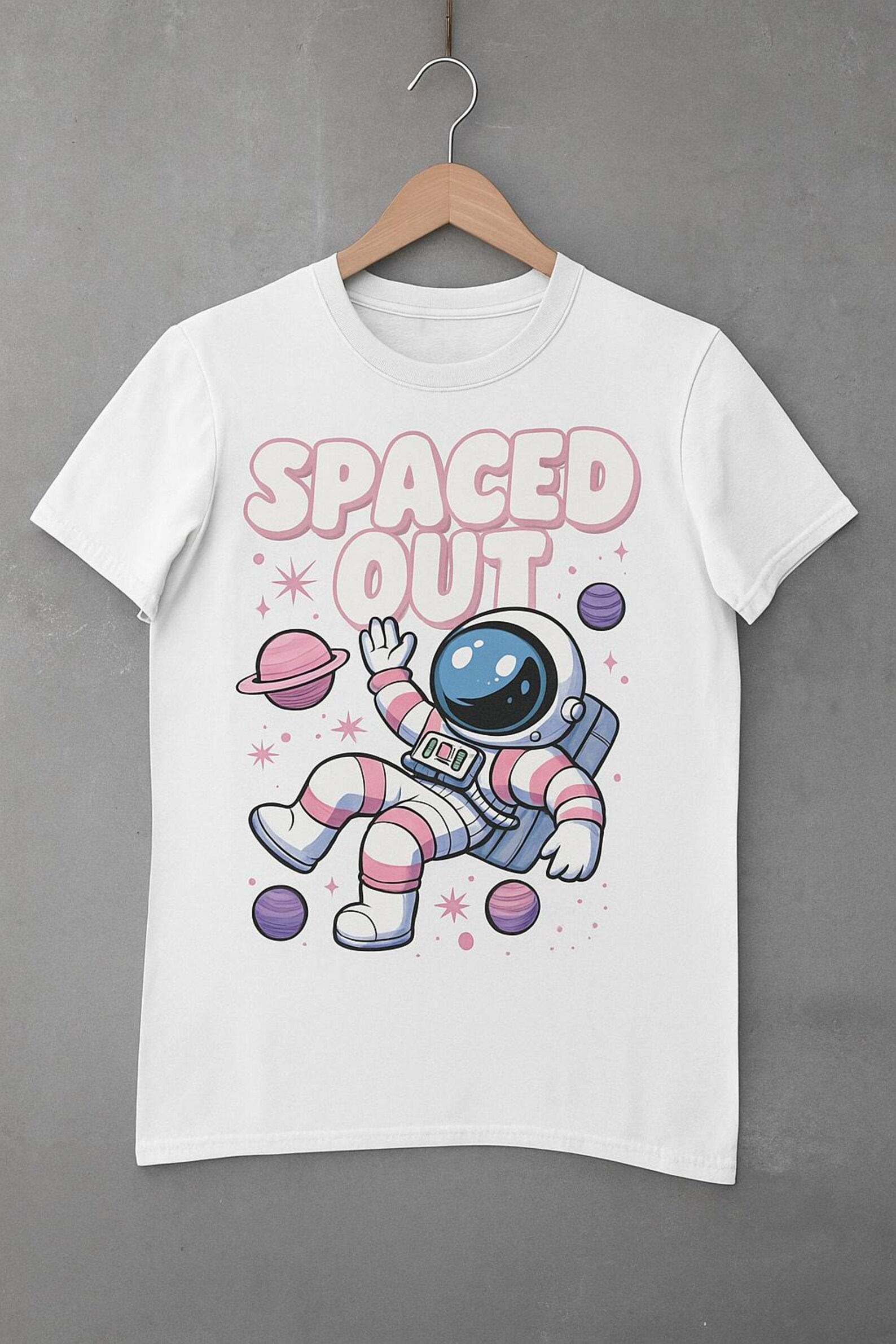 Spaced Out Astronaut Printable – Funny Space PNG Wall Art | Retro ...