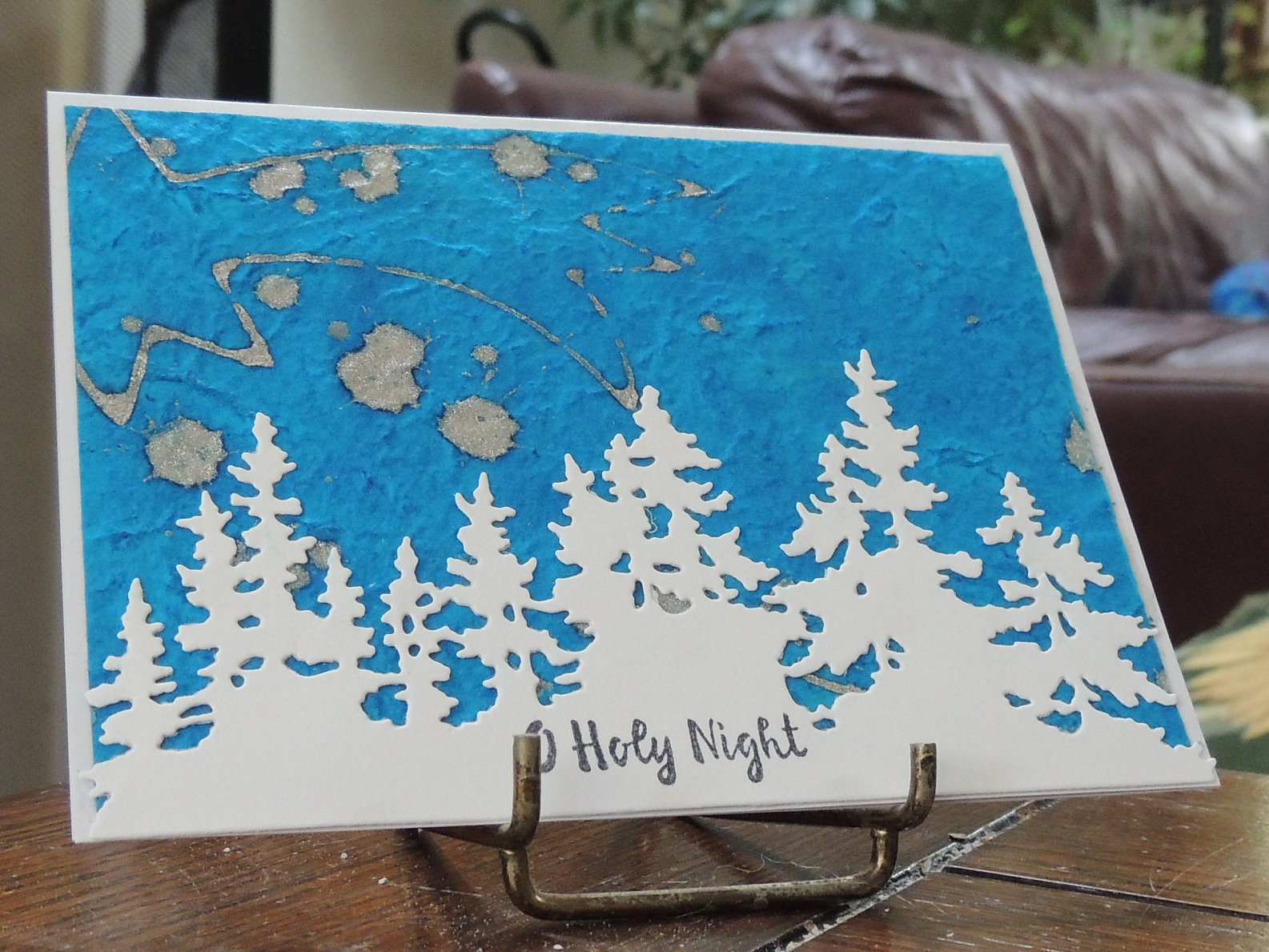 Christmas Card: Forest Landscape Handmade Card - Etsy