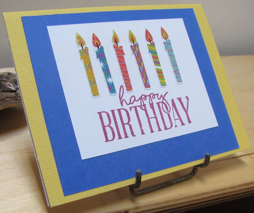 Candles Happy Birthday Greeting Card - Etsy