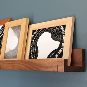 Handmade Walnut Wood Floating Picture Frame Shelf, Walnut Floating ...