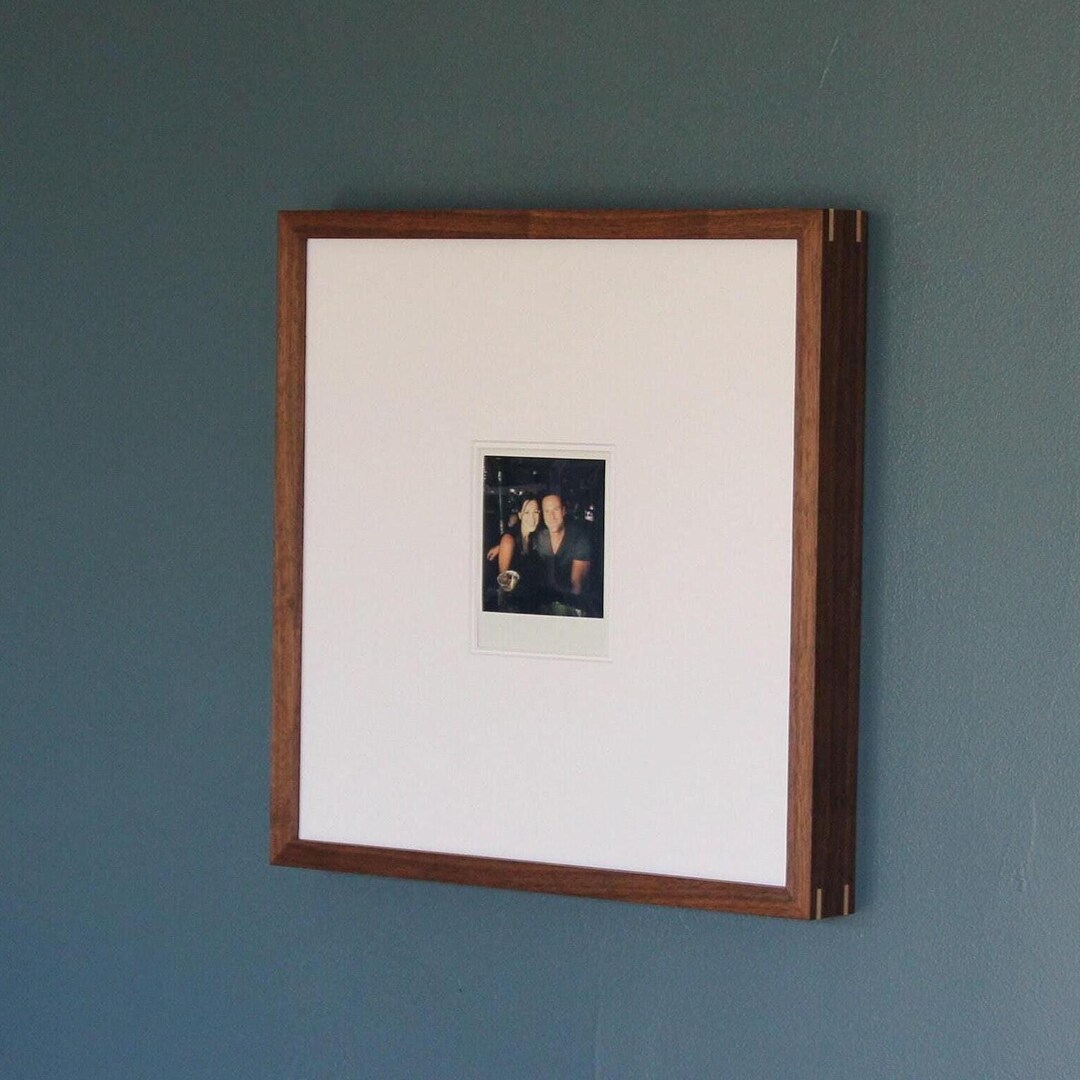 Walnut Vintage Instant Photo Picture Frame, 12x12 Gallery Style Frame ...
