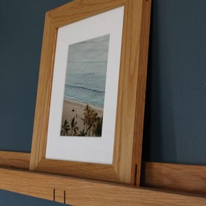 Wide White Oak Picture Frame Ledge, 5 Inches Deep Floating Shelf, Solid ...