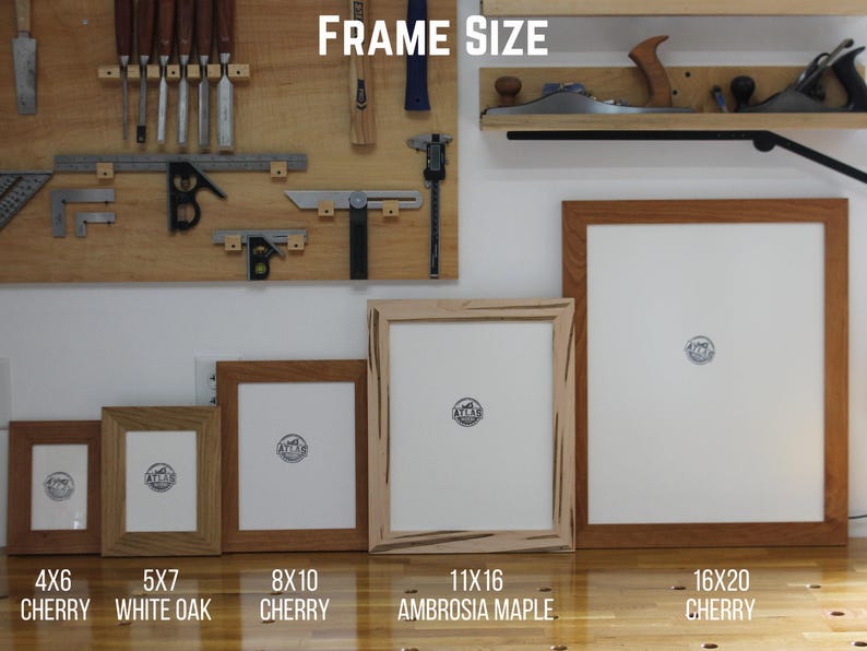 White Oak Modern Wood Picture Frame, Handmade Minimalist Design ...